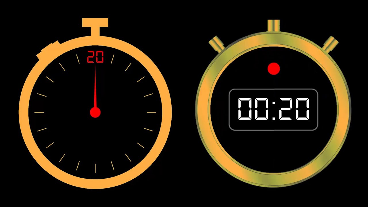 Stopwatch 20 Second No Copyright - Yellow Orange Frame - YouTube