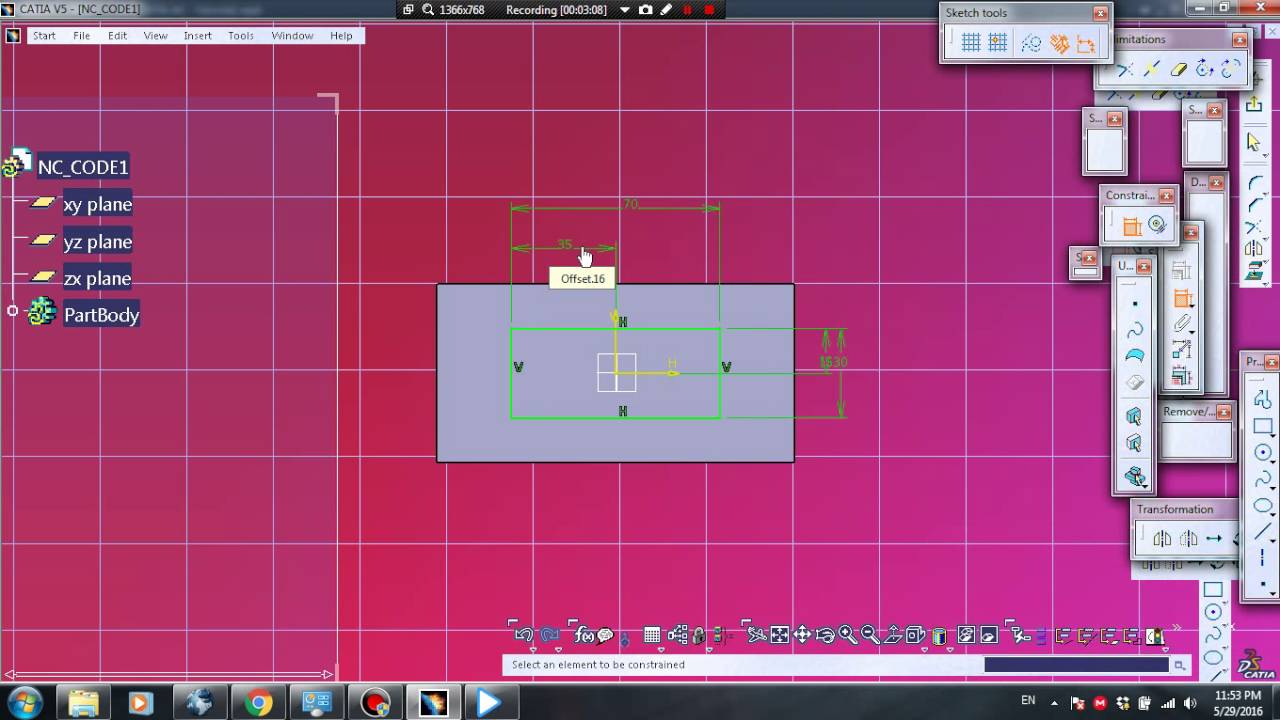 NC/G CODE on CATIA-V5 PART1 - YouTube
