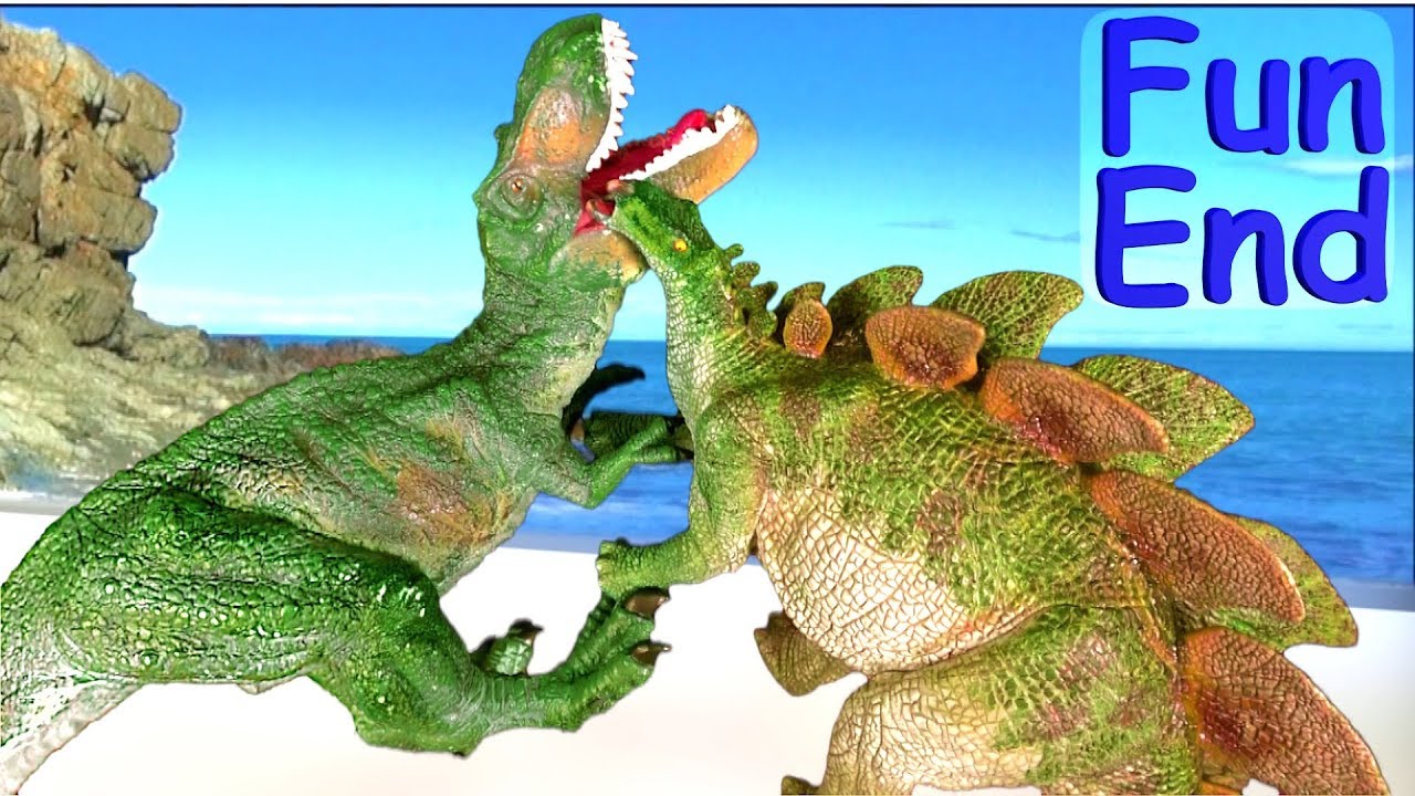 Awesome Dinosaur Battle Tyrannosaurus vs Stegosaurus FUN END - YouTube
