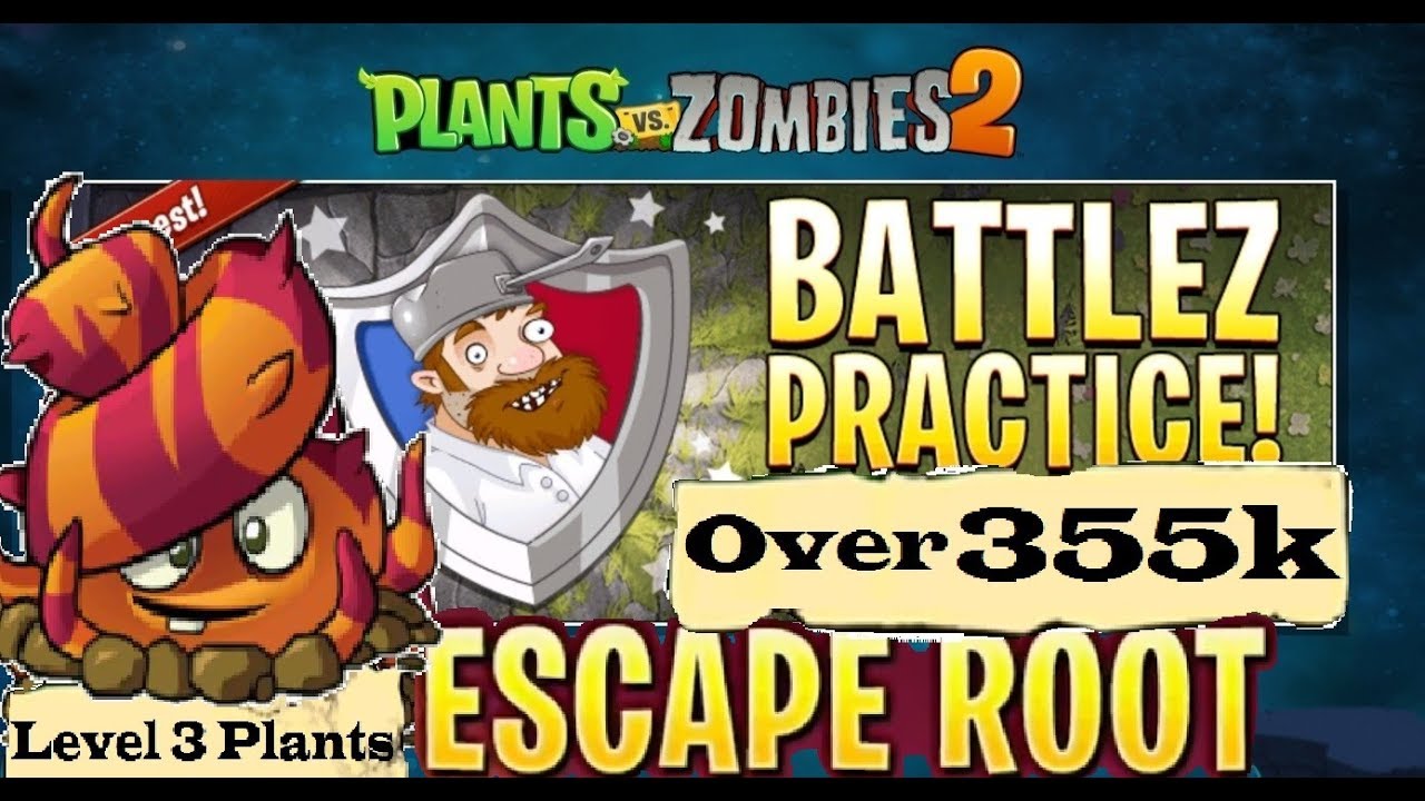 Plants vs Zombies 2 Battlez 355K Level 3 Escape Root Practice Room (PvZ ...