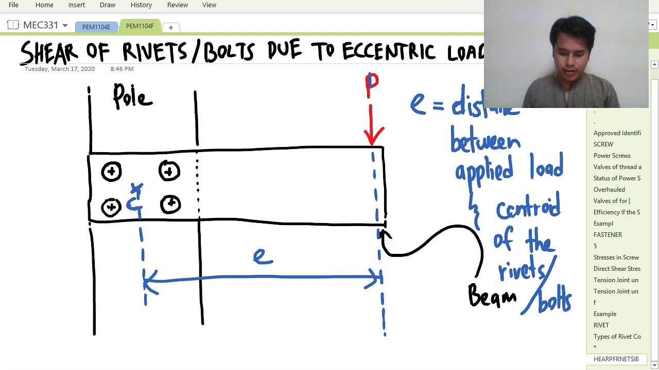 3-2 Shear of Rivets due to Eccentric Loading (L) - YouTube