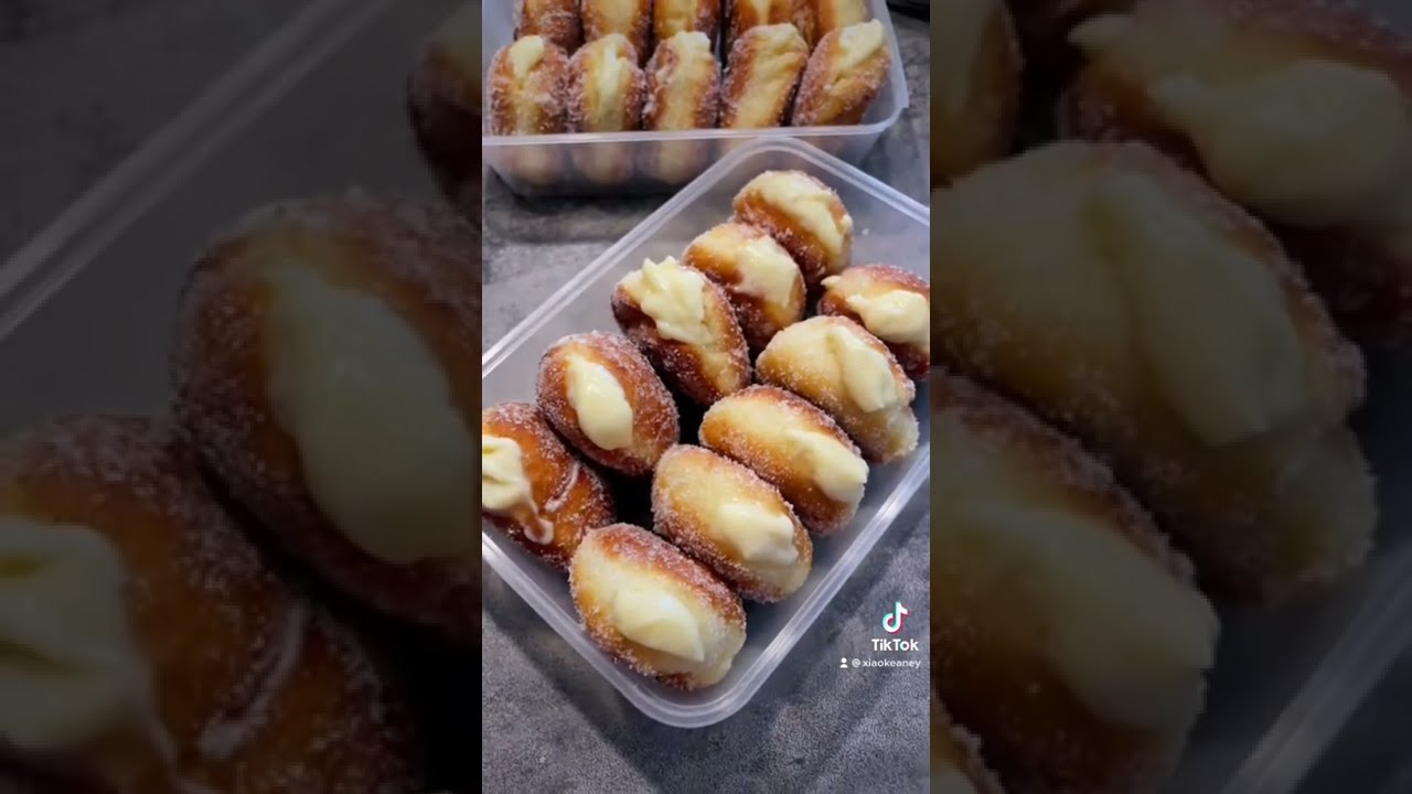Homemade Bomboloni with Vanilla Cream (Stuffed donut) - YouTube