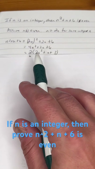 If n is an integer, then prove n^2 + n + 6 is even - YouTube