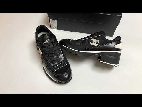 Chanel Mixed Fibers Suede Shiny Calfskin Womens CC Sneaker Heels Review