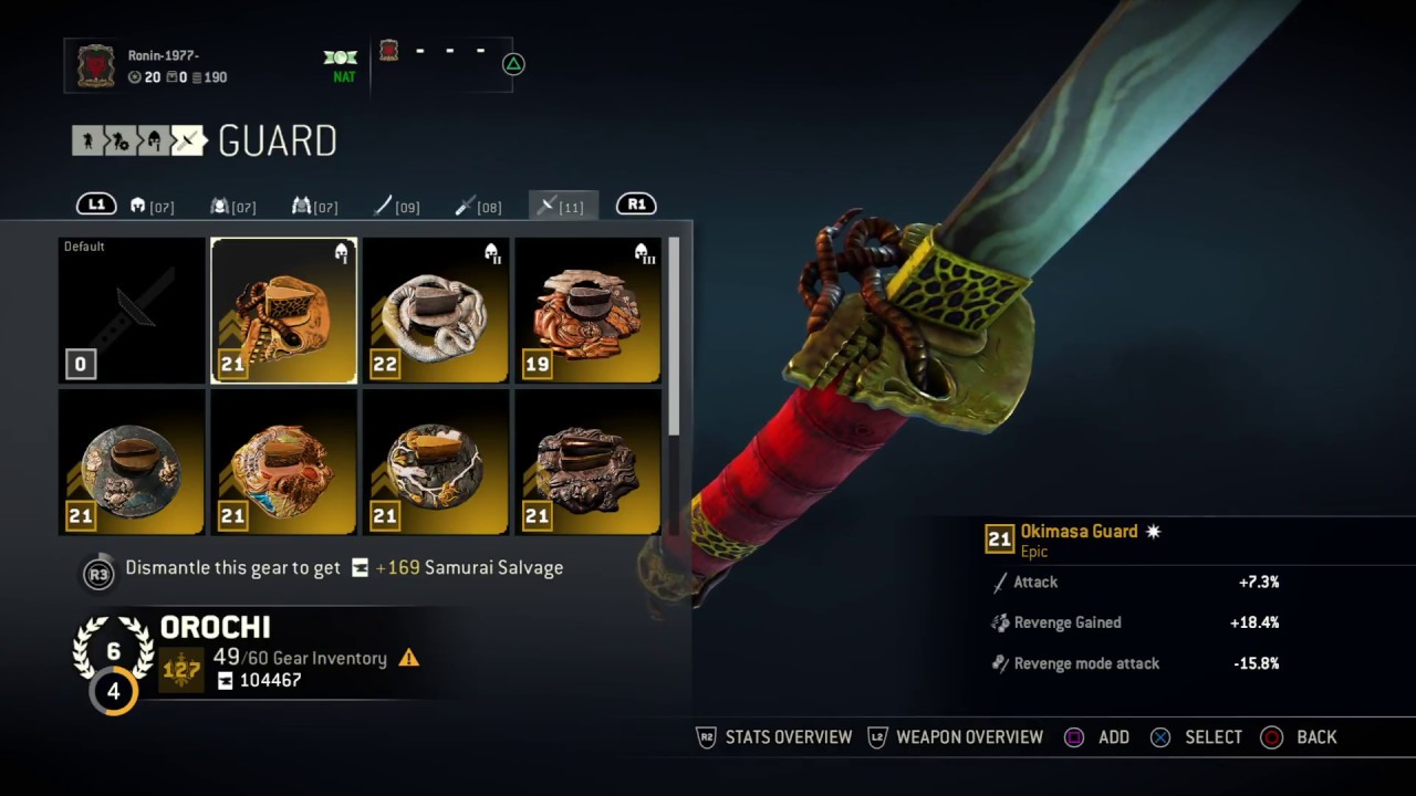 For Honor Orochi 3 Complete Epic Sword sets unique Sword Okimasa ...