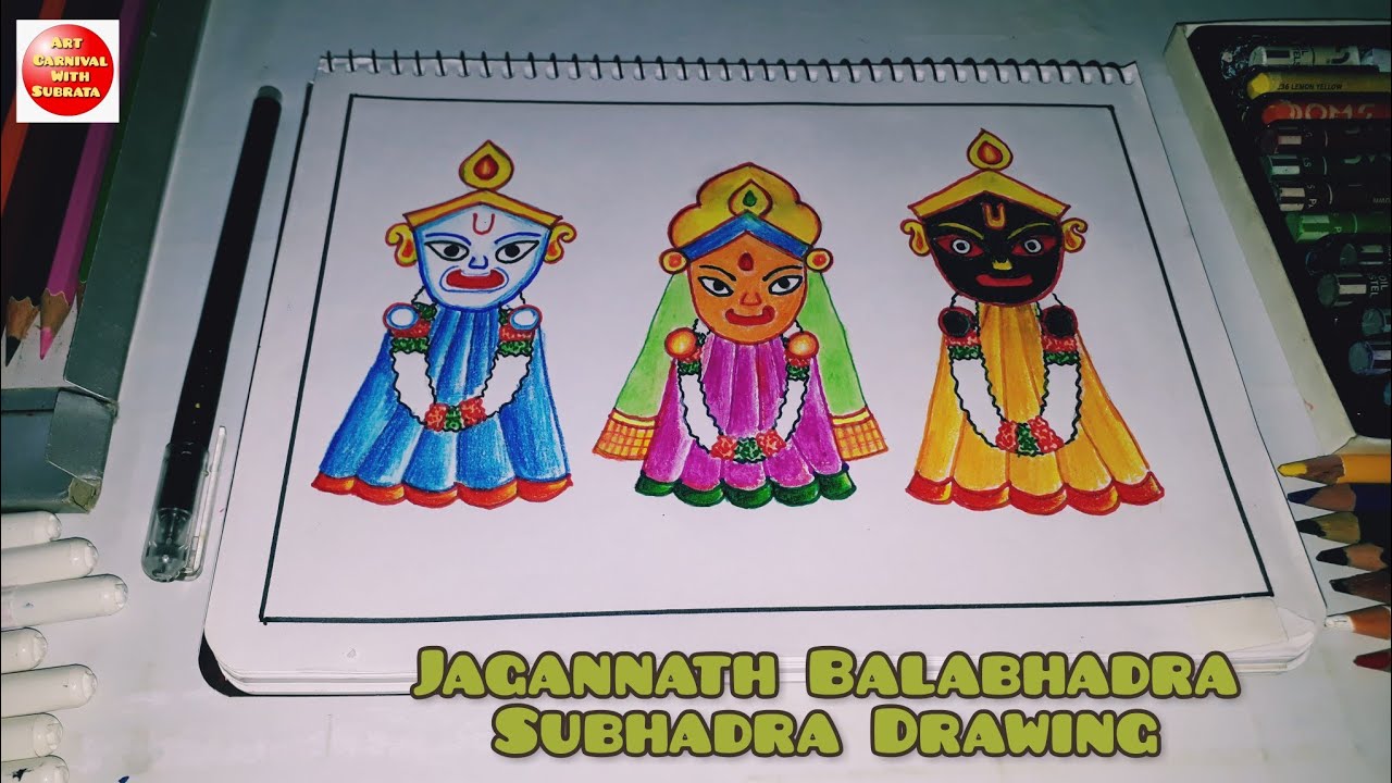 Jagannath Balabhadra Subhadra Drawing for Beginner / Ratha Yatra ...