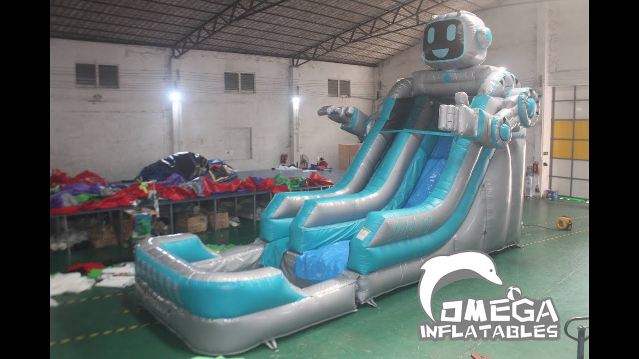 18FT Inflatable Robot Water Slide - YouTube