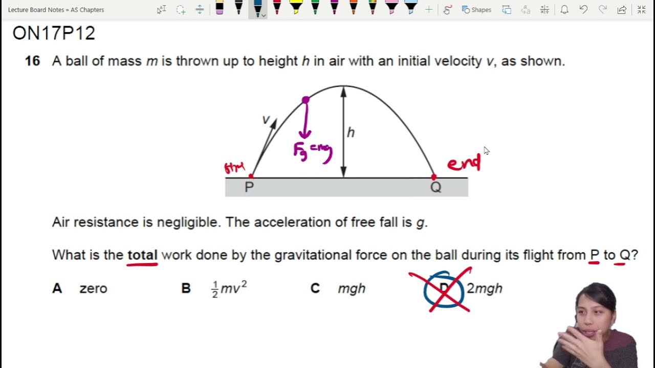 5.1d Ex1 ON17 P12 Q16 Work Done on Projectile | AS Work Energy Power ...