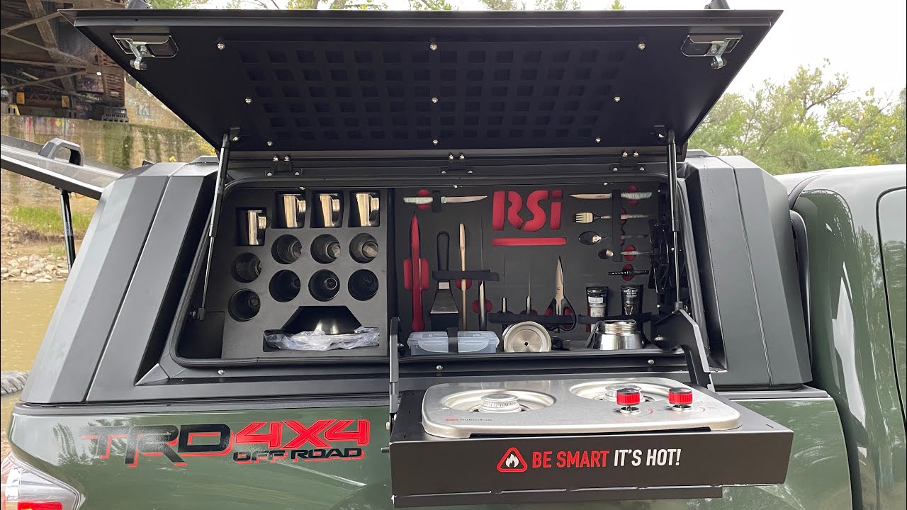 RSI SmartCap EvoA W/Outdoor Kitchen. 2022 Army Green Toyota Tacoma TRD ...