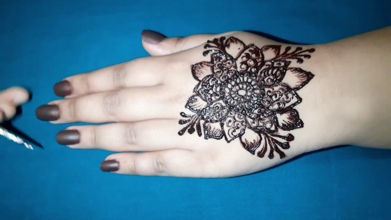 SUN FLOWER MEHNDI DESIGN FOR BEGINNERS | BY UNZILA - YouTube