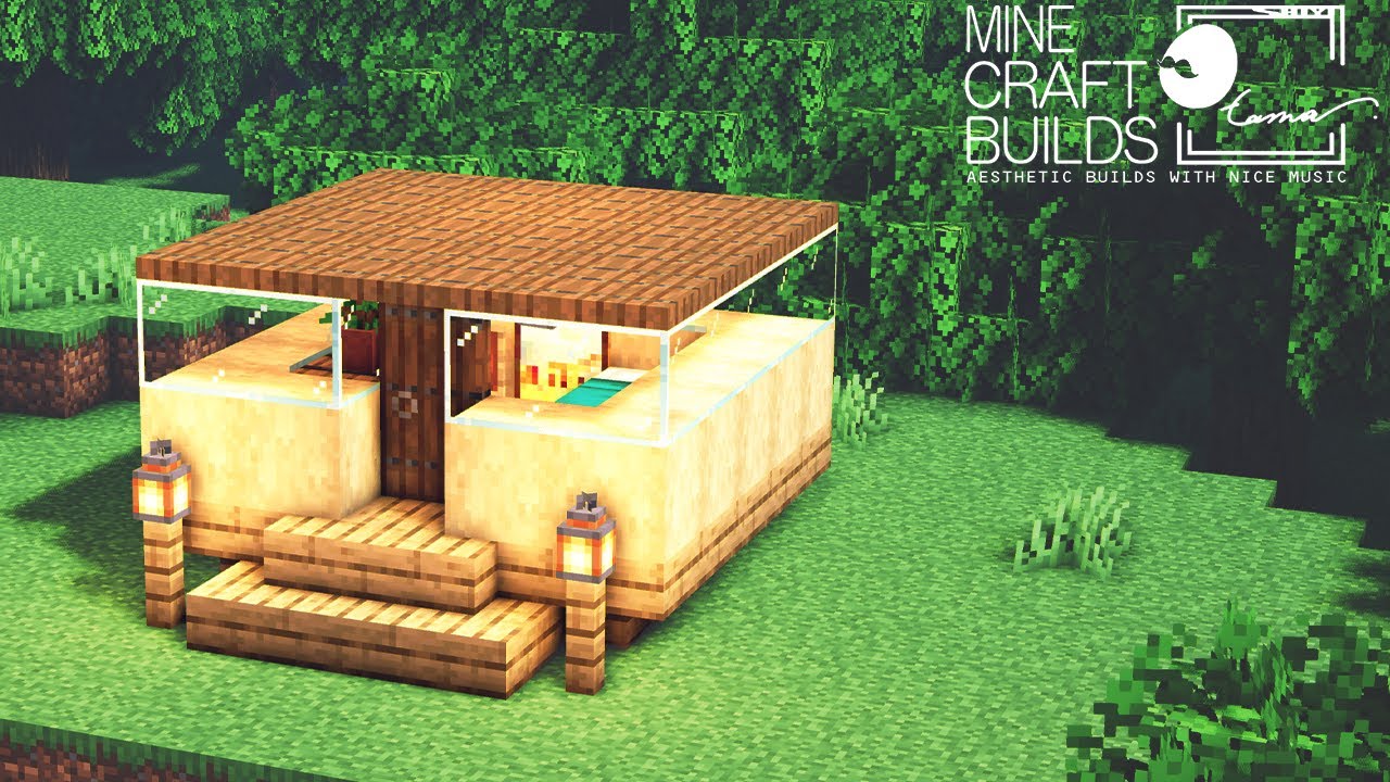 【Short Time Builds #6】【3min】【Easy】Minecraft: Smallest House:5x5 Wooden ...
