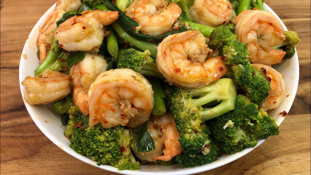CAMARONES CON BRÓCOLI!!COMIDA CHINA - YouTube