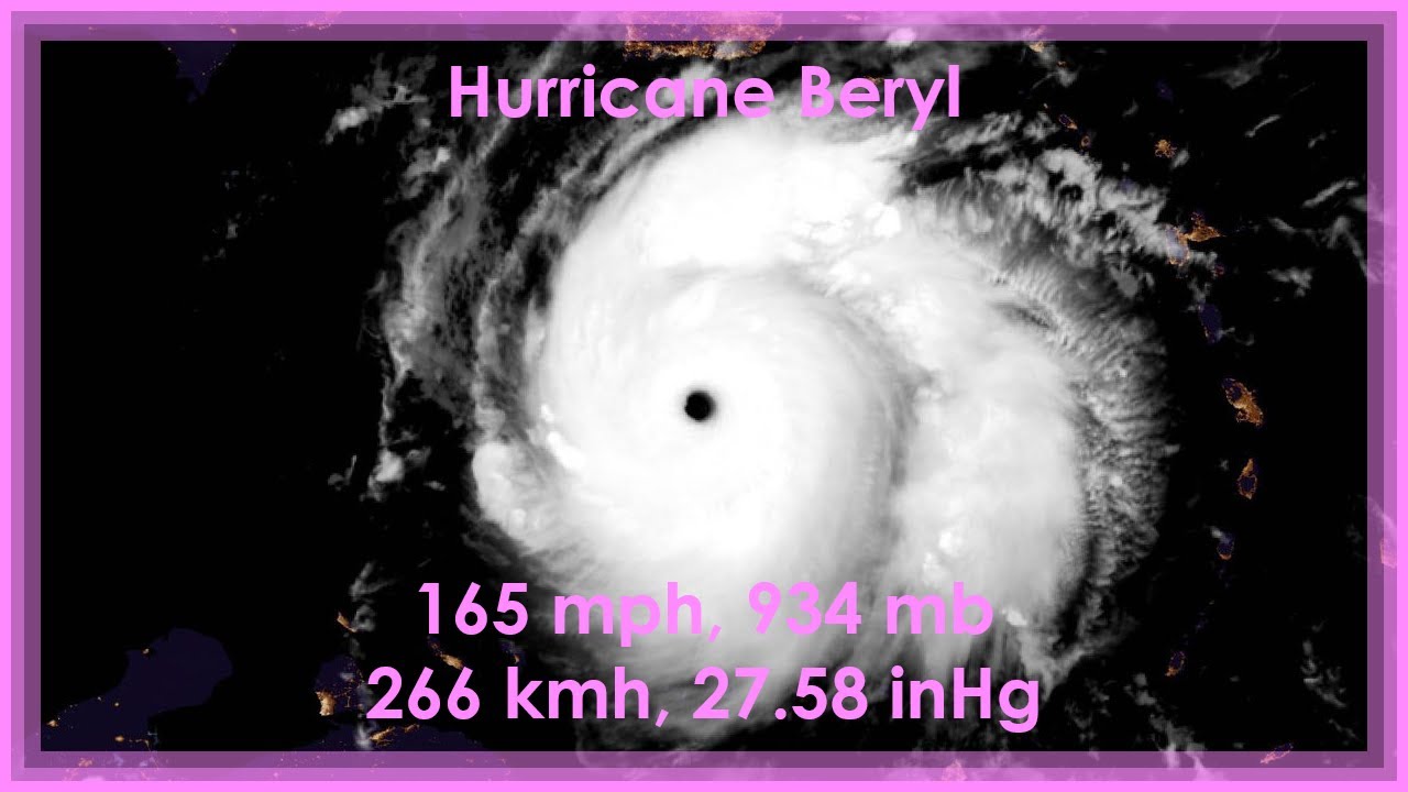 Hurricane Beryl GeoColor Satellite Loop (2024) - YouTube