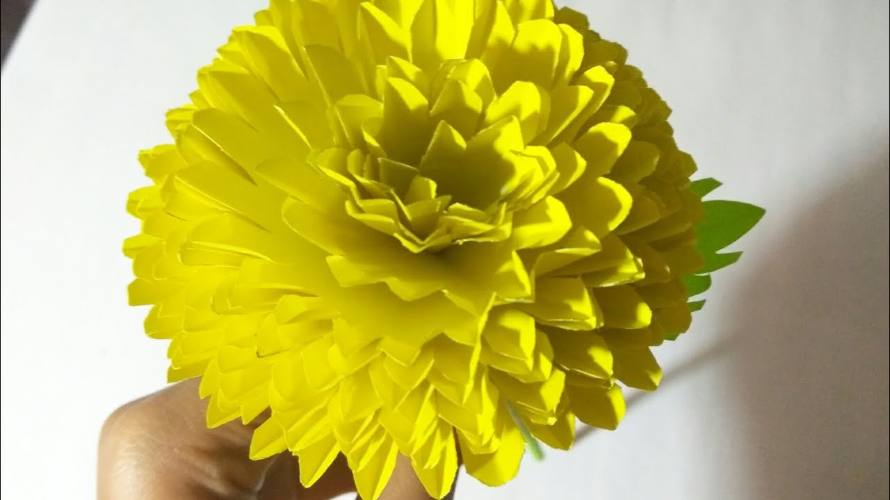 How To Make Marigold Flower With Origami Paper Origami Paper Flowers how-to-make-marigold-flower-with-origami-paper-origami-paper-flowers