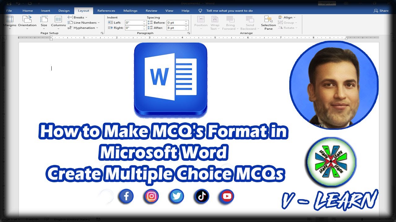How to Create Multiple Choice Question (MCQ) Paper in Microsoft Word | MCQs Exam Paper in MS ...