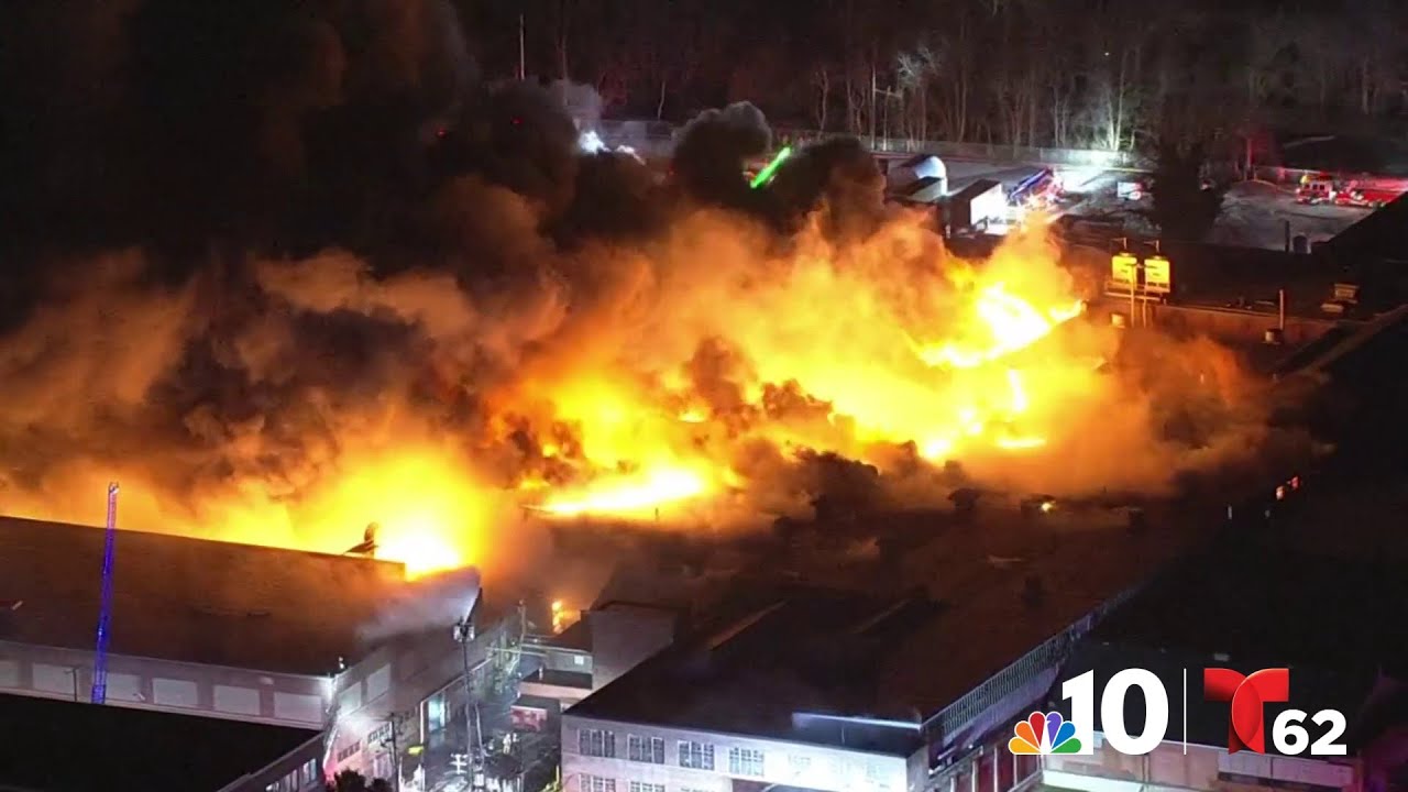 WATCH: Firefighters battle large fire at SPS Technologies building in ...