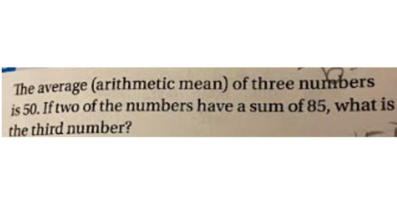 sat solve the question of arithmetic mean. - YouTube