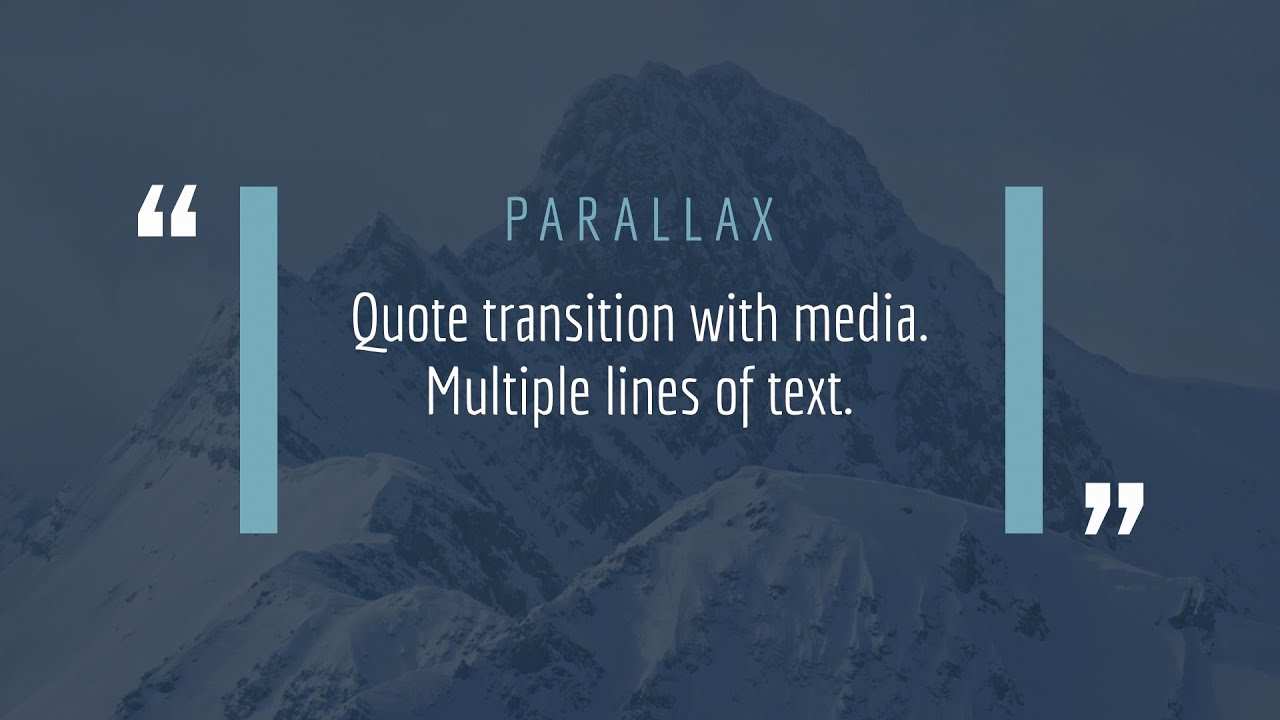 Parallax Media Quote Transition Template for Premiere Pro - YouTube