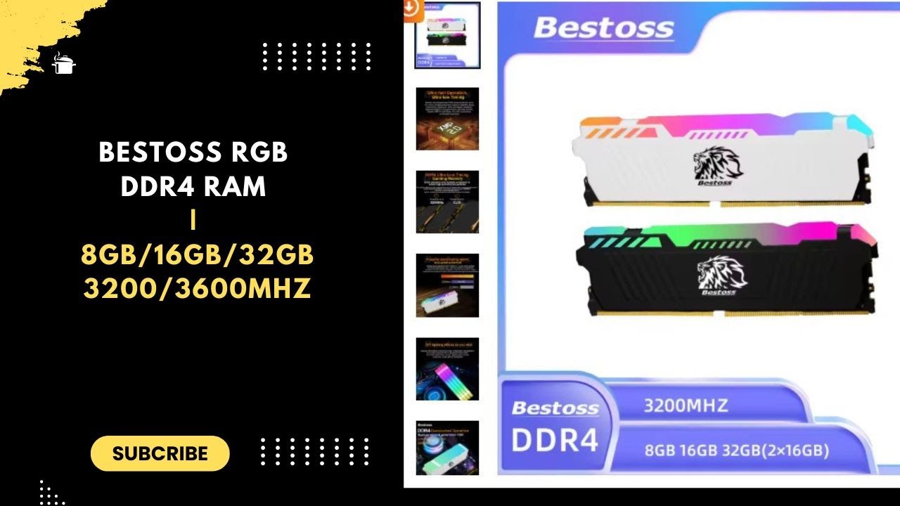 Bestoss RGB DDR4 RAM 8GB16GB32GB 32003600MHz - YouTube