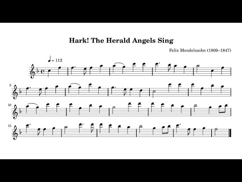 Christmas - Hark the Herald Angels Sing (easy) ♩=112(Actual Speed ...