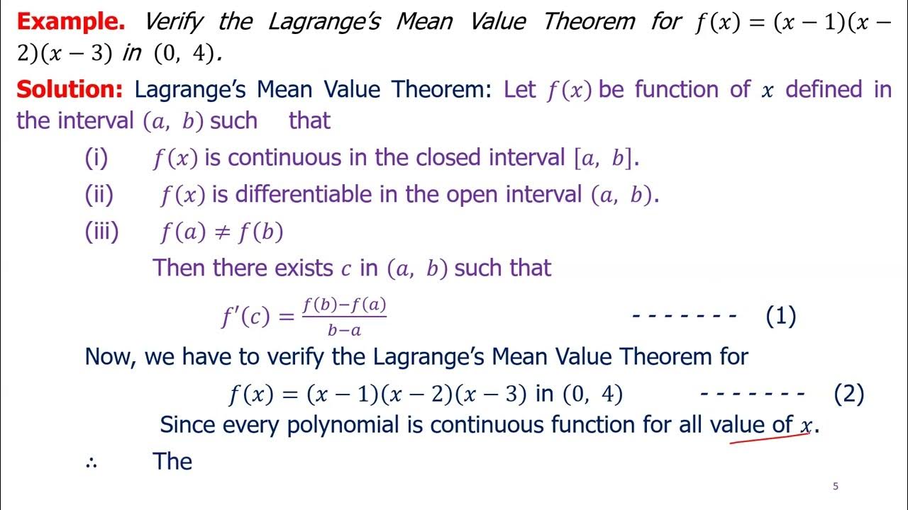 Unit-4-02-MFC-2-Lagrange's Mean Value Theorem with Examples - YouTube