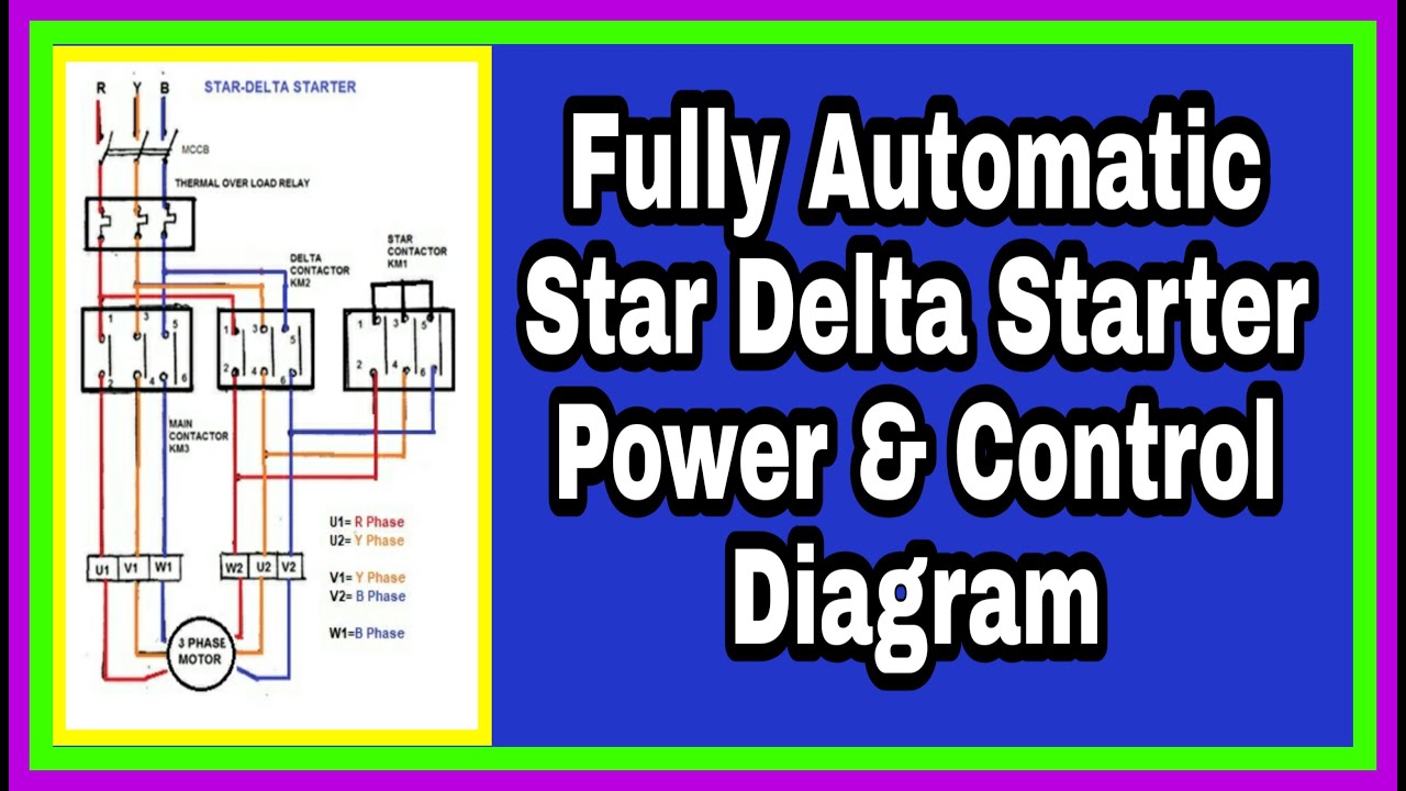 Fully Automatic Star Delta Starter Power & Control Diagram - YouTube