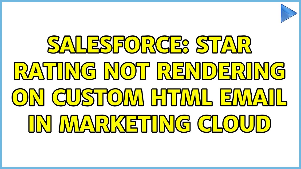 Salesforce: Star Rating not rendering on custom HTML email in Marketing ...