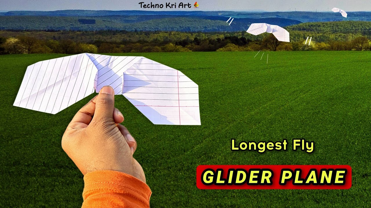 HOW TO MAKE GLIDER PLANE (LONG FLY), NOTEBOOK PAPER FLYING GLIDER, BEST ...