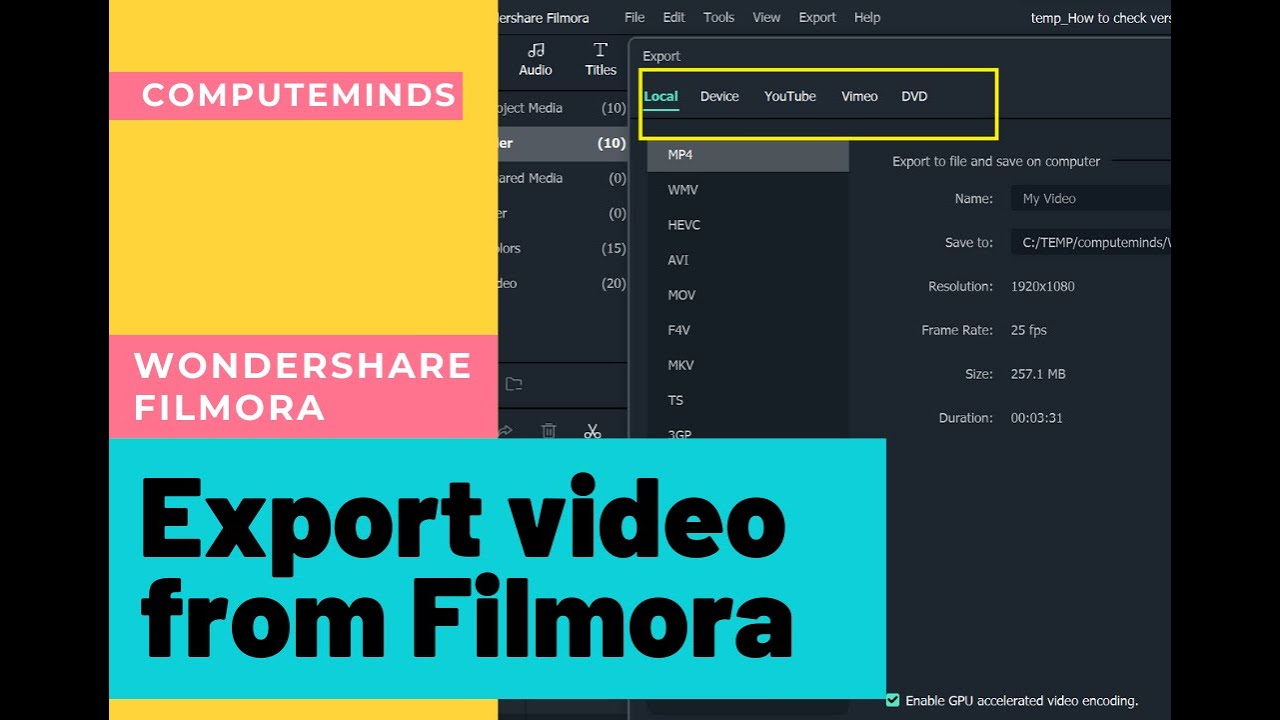 Export Video from Wondershare Filmora | How to download a Video from ...