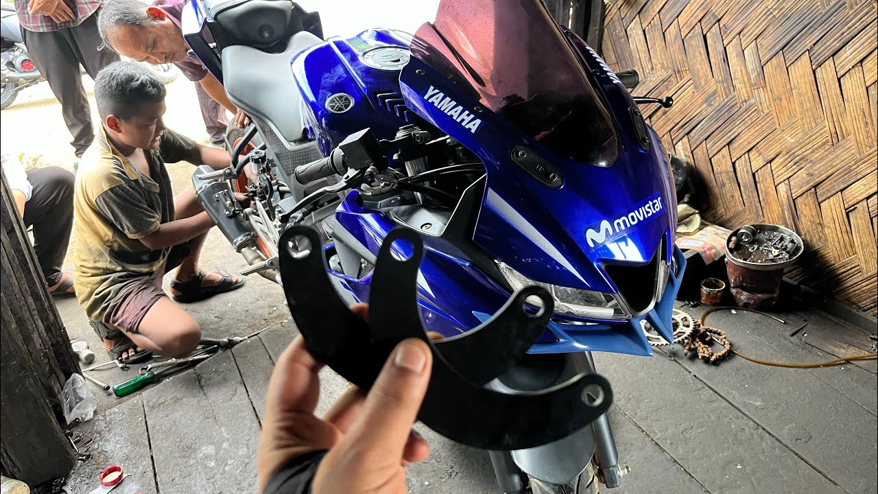 Yamaha R15 height lowering kit |Installation| *problem solved* # ...