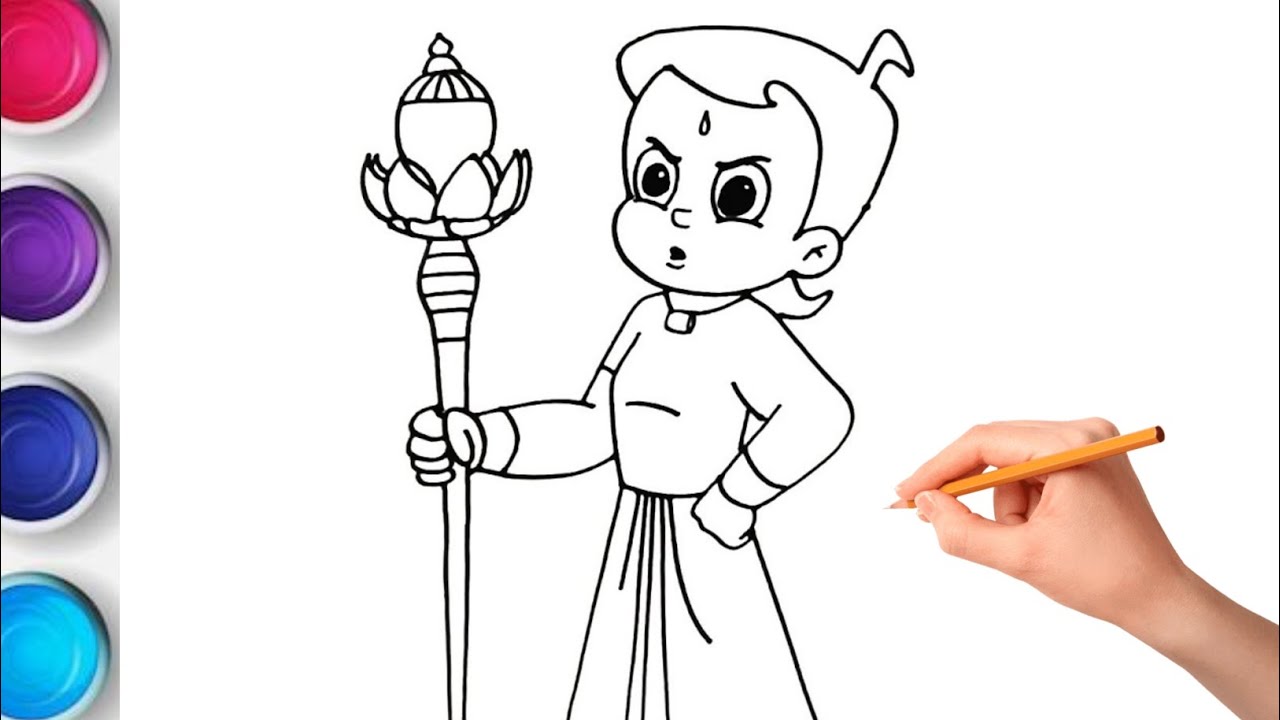How To Draw Chota Bheem|| Chota Bheem Drawing Easy|| How To Draw Chota ...