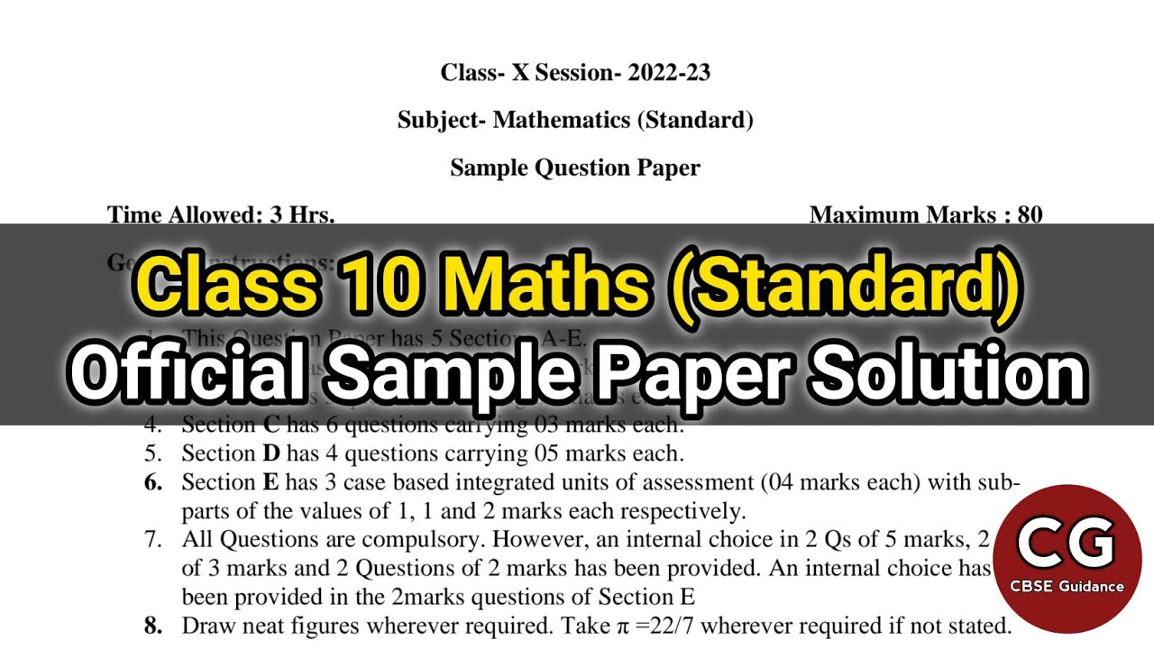 Class 10 Maths Standard Official Sample Paper 2022 23 CBSE YouTube class-10-maths-standard-official-sample-paper-2022-23-cbse-youtube