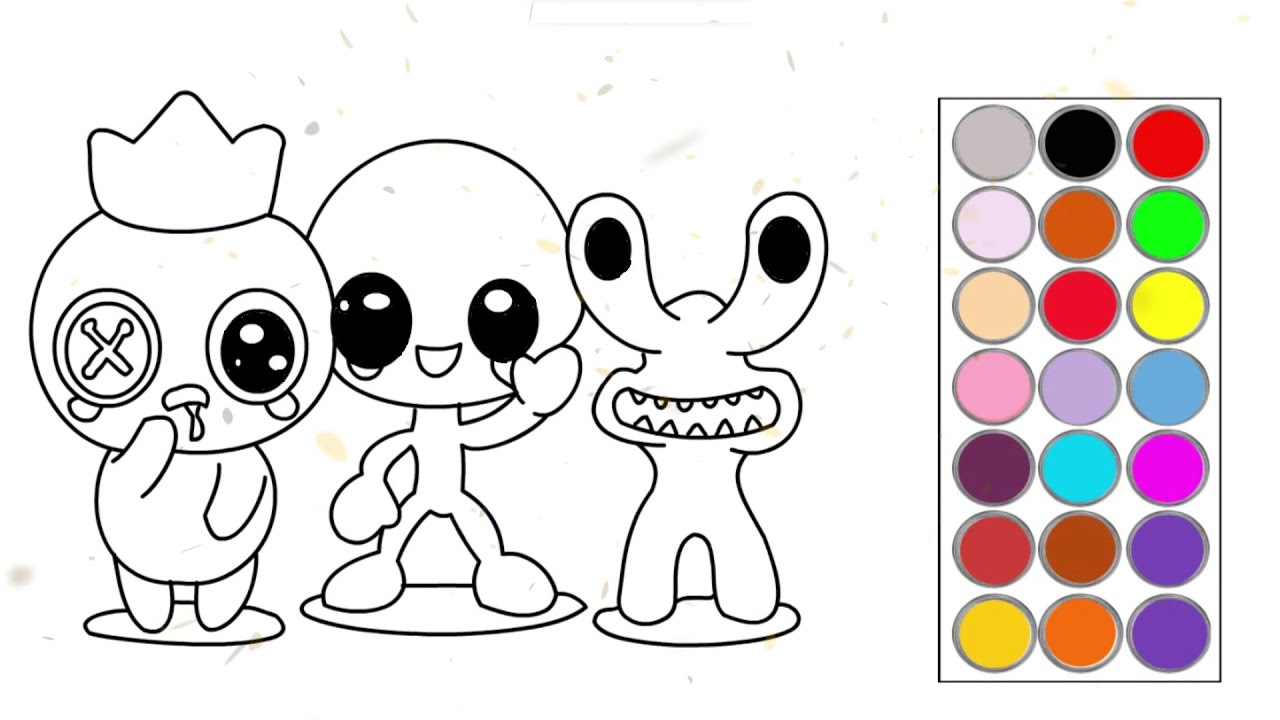 como dibujar y colorear a rainbow friends bebes, dibujos para niños ...