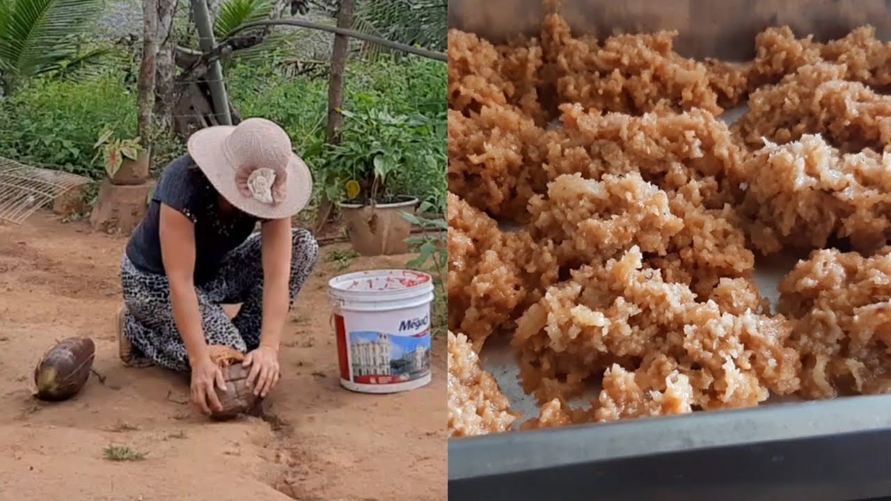 DESCASCANDO CÔCO, PARA FAZER COCADA. - YouTube