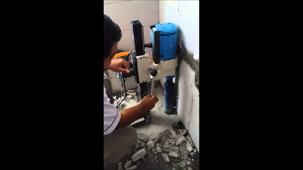 10" Shibuya Core Drill Machine TS252 with 76mm Coolman Core Bit - YouTube