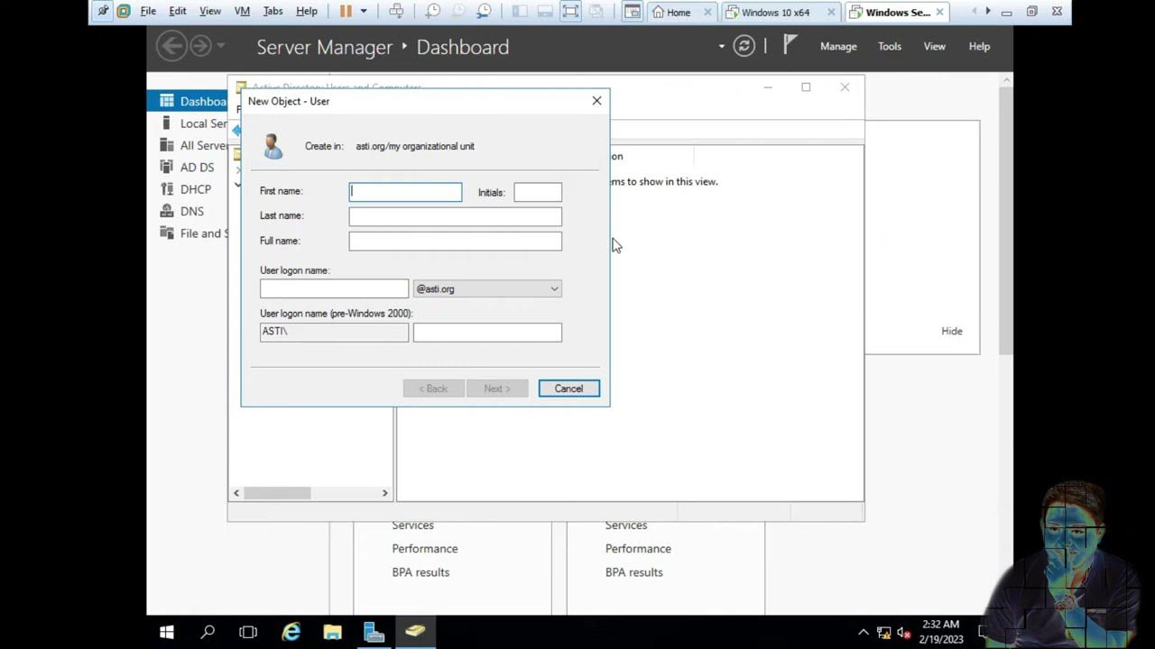 How to Create organizational unit and users in windows server 2016 - YouTube
