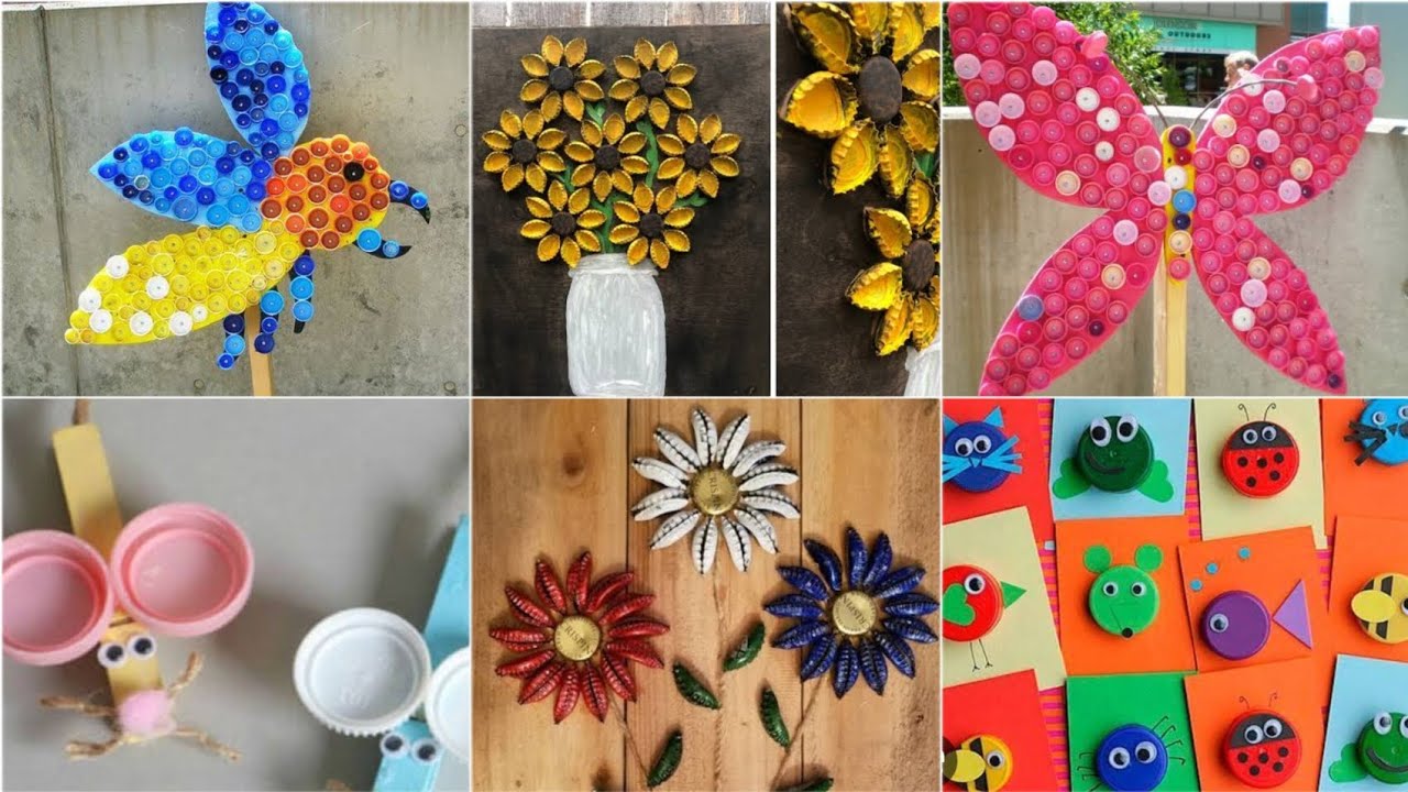 diy bottle cap craft ideas | plastic bottle cap craft idea | glass ...