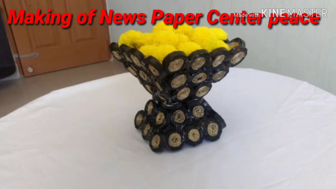 Making of News Paper Center peace | Easy & Beautiful News Paper Vase ...