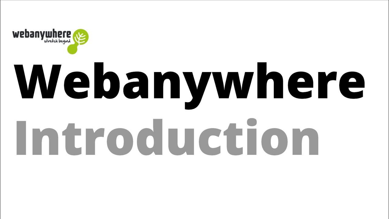 Webanywhere Intro - YouTube