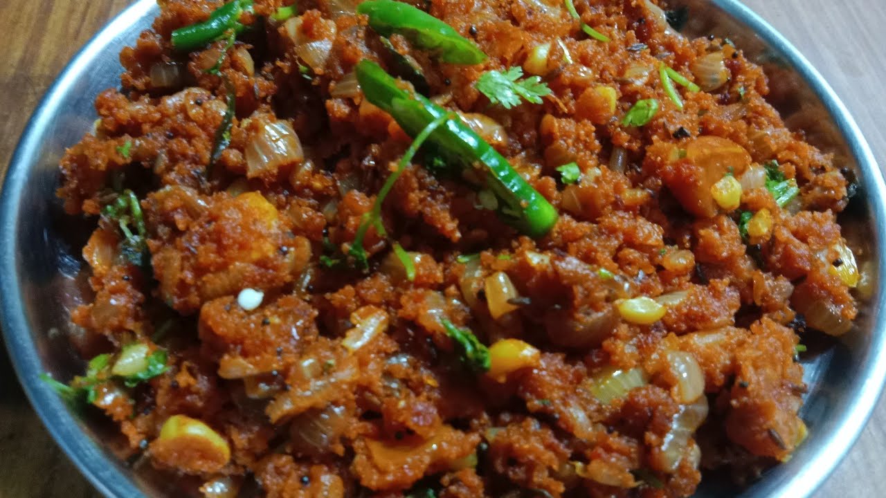Gram flour dry curry or Junaka(Kadle hittin Pallya)or Besan ka sukha ...