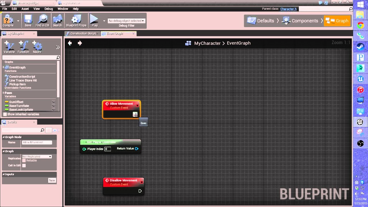 Unreal Engine 4//Inventory Pt 6: Creating Code to Add the Widget - YouTube