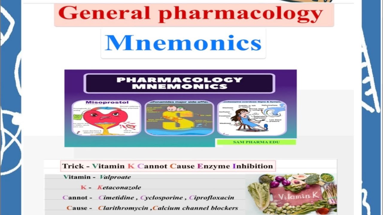 GENERAL PHARMACOLOGY TRICKS AND MNEMONICS FOR PHARMA RELATED EXAM DSSB ...