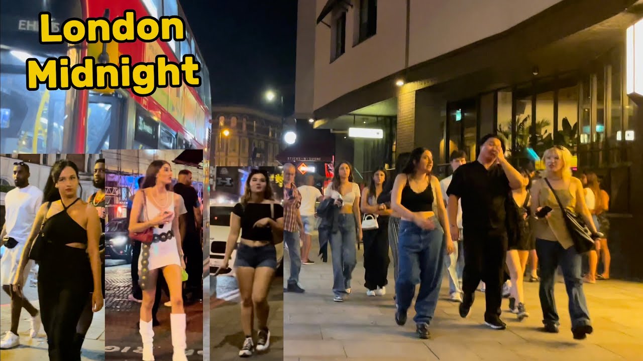 A Busy Saturday Night In London |Midnight walk Central London | London ...