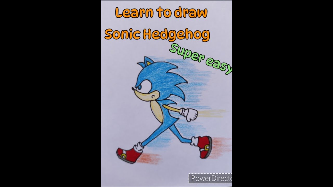 How to draw Sonic the Hedgehog easy/simple step-by-step tutorial for ...
