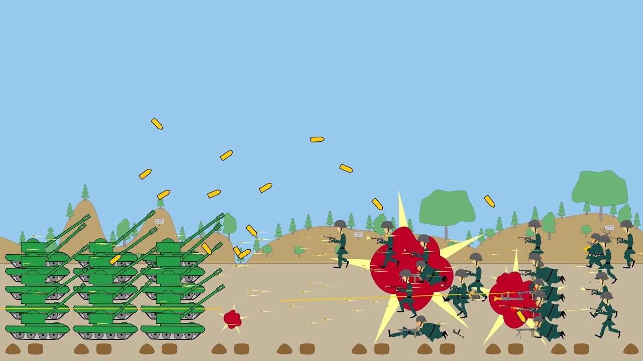 Maginot Line War, French tanks bombed German MG42 machine gun soldiers ...