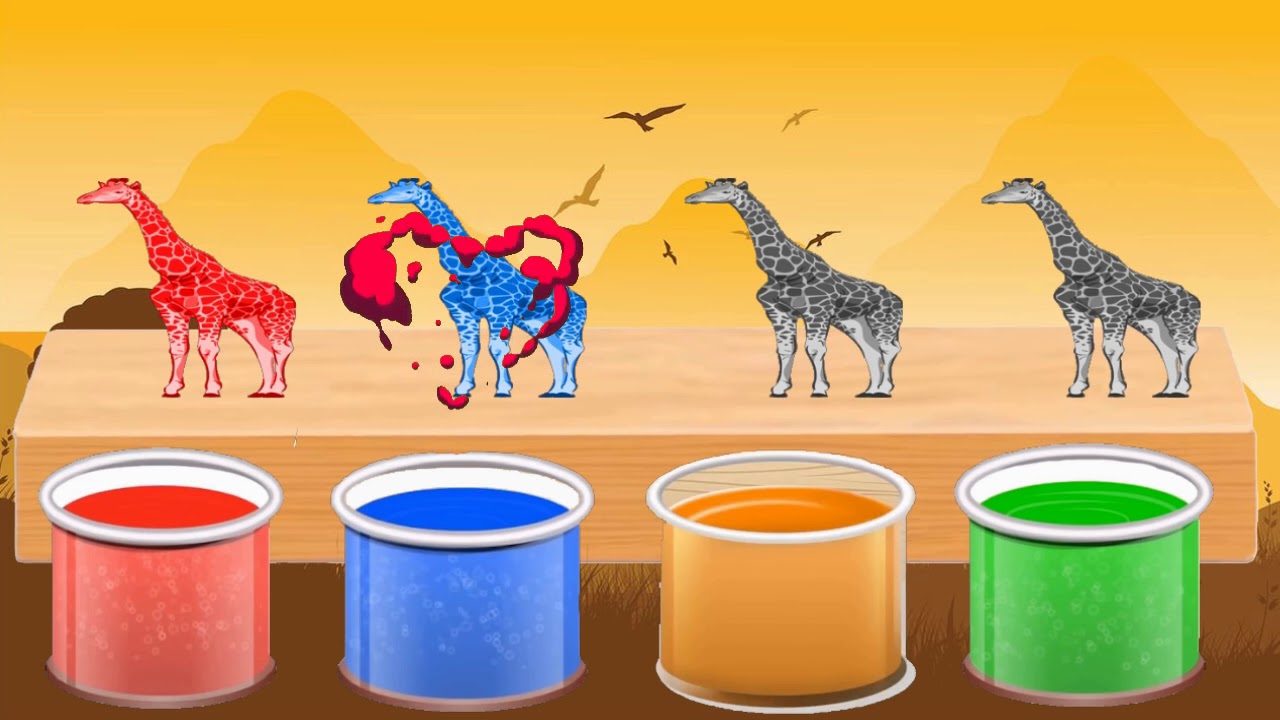 Bathing Colors Fun Farm Animals Learn Colors with Animals - Colours ...