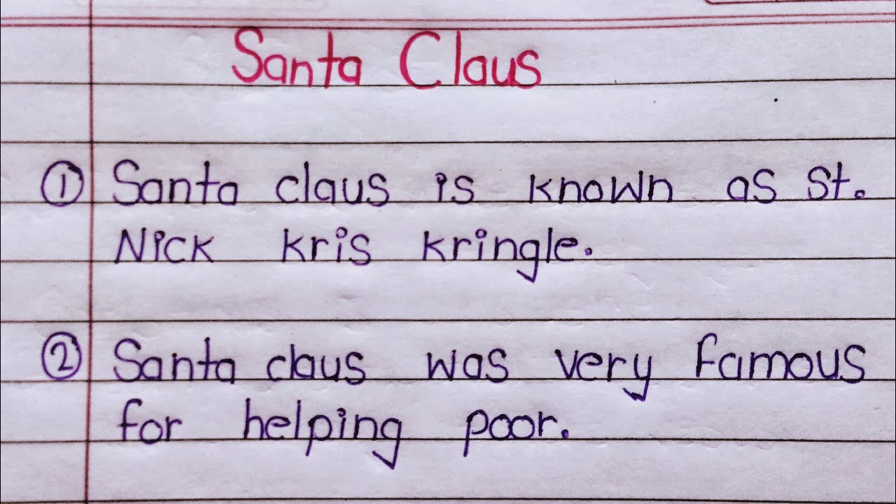 10 easy lines on santa claus in english||10 lines essay on santa claus ...