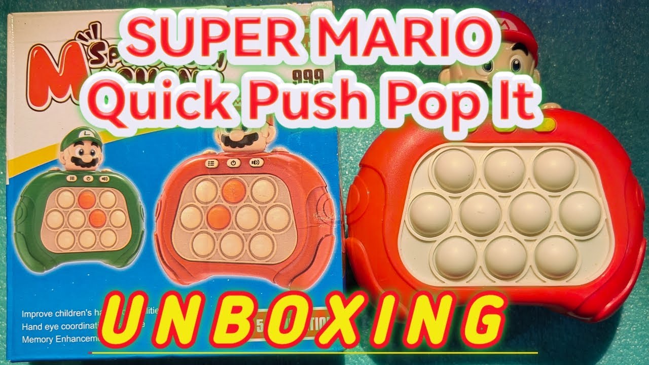 UNBOXING - REVIEW Mario Push Pop It Game - YouTube