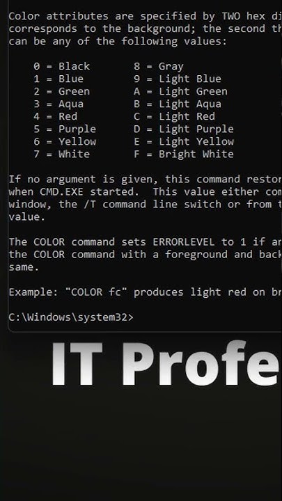 How to Change the Color in Command Prompt - YouTube