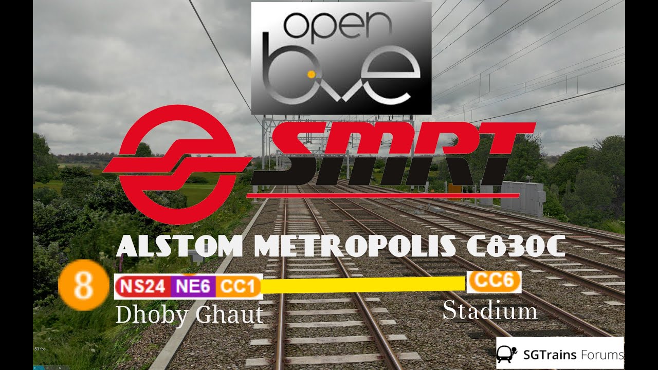 [OpenBVE] SMRT C830 Dhoby Ghaut → Stadium (» Stadium) - YouTube